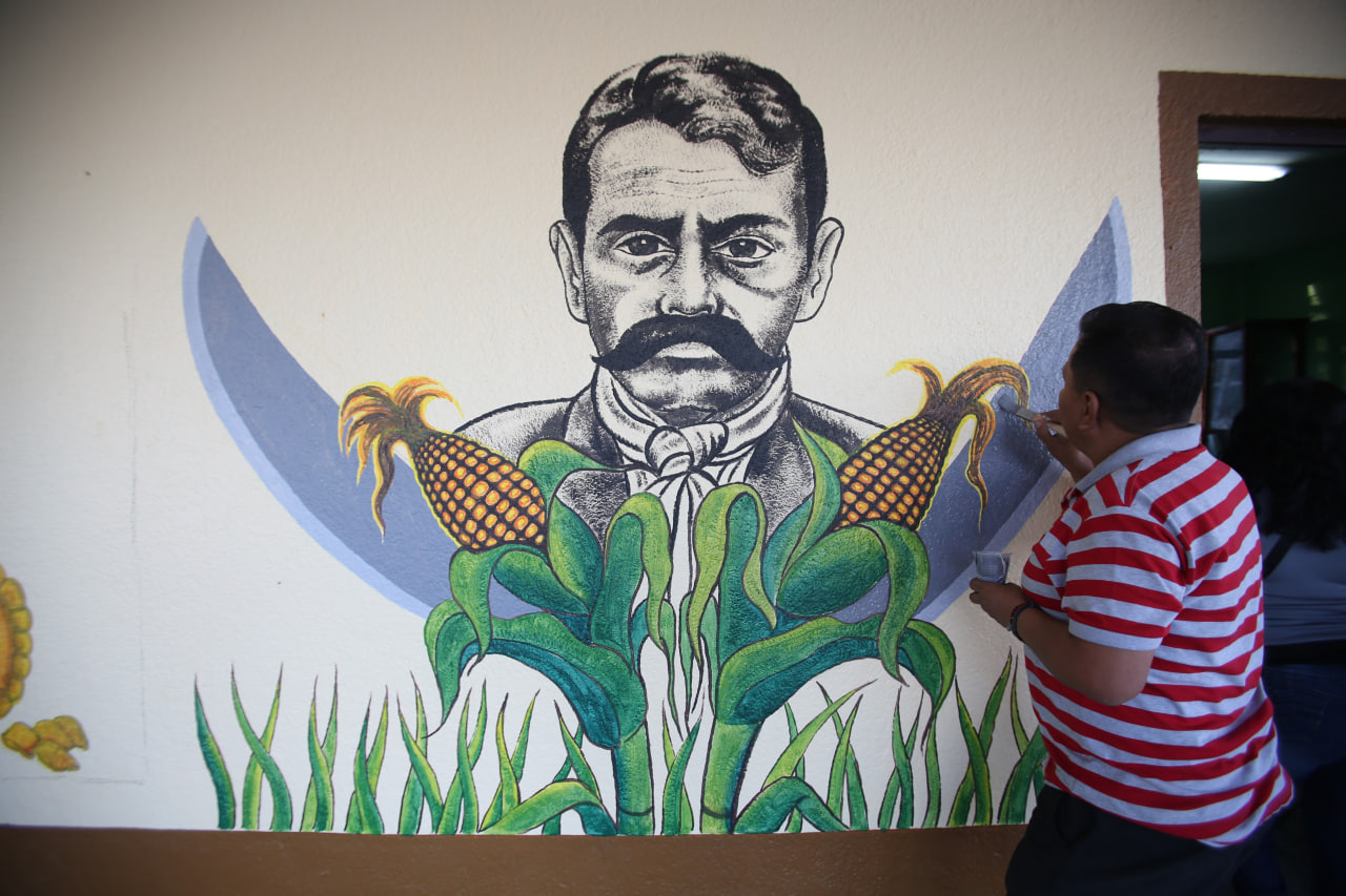 Una pintura de Zapata entre las rejas - Pie de Página